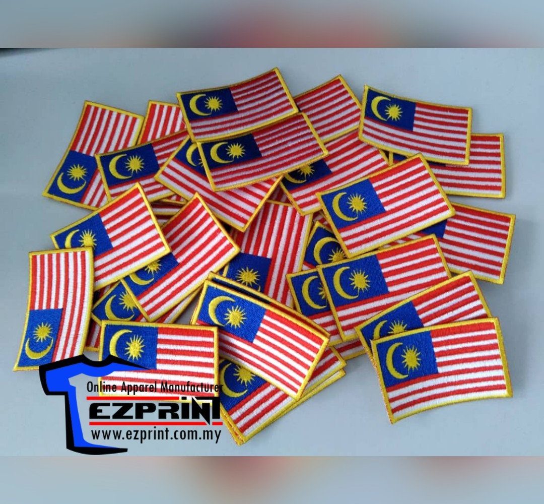 Patches sulam bendera Malaysia - Kedai Sulam